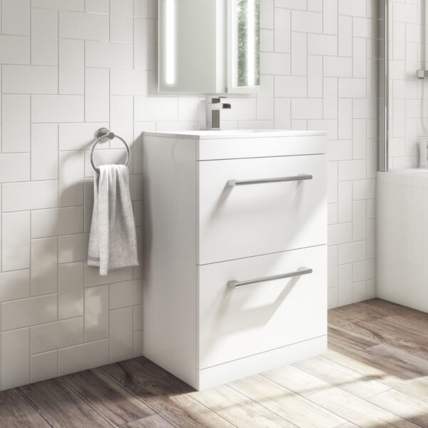 1000mm Green Wall Hung Left Hand Curved Vanity Unit with Basin – Tulum ...