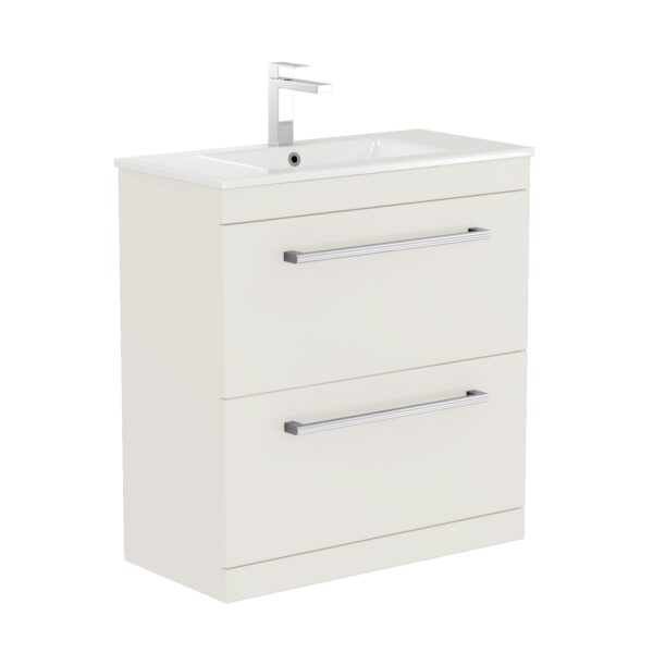 1000mm White Wall Hung Left Hand Curved Vanity Unit with Basin – Tulum ...