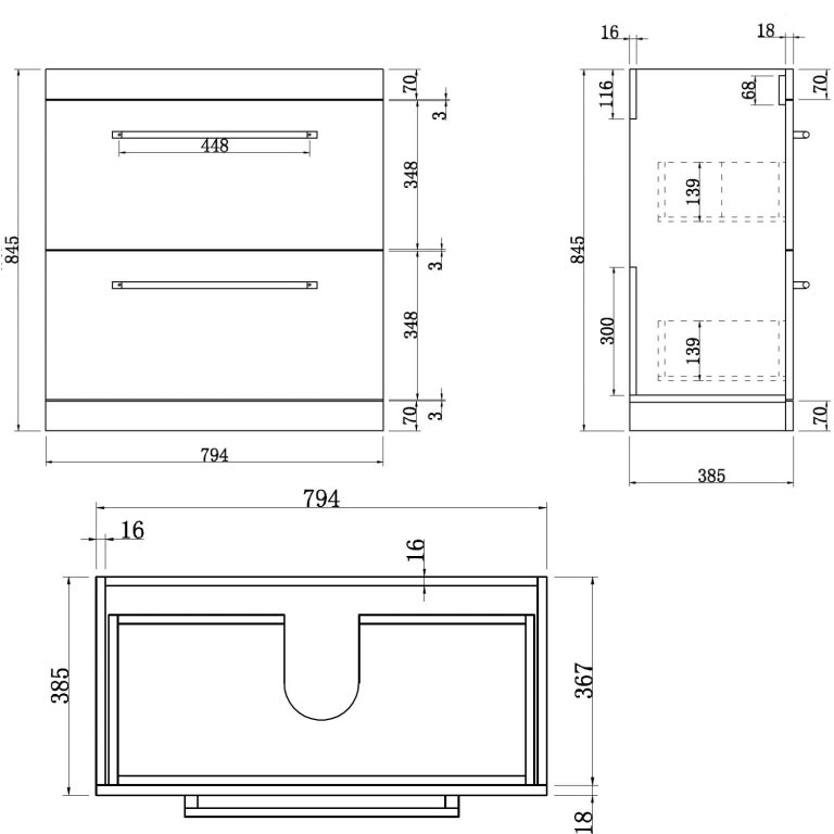 1000mm White Wall Hung Left Hand Curved Vanity Unit with Basin – Tulum ...