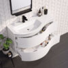 1000mm White Wall Hung Left Hand Curved Vanity Unit with Basin – Tulum ...