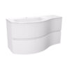 1000mm White Wall Hung Left Hand Curved Vanity Unit with Basin – Tulum ...