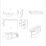 1000mm White Wall Hung Left Hand Curved Vanity Unit with Basin – Tulum ...